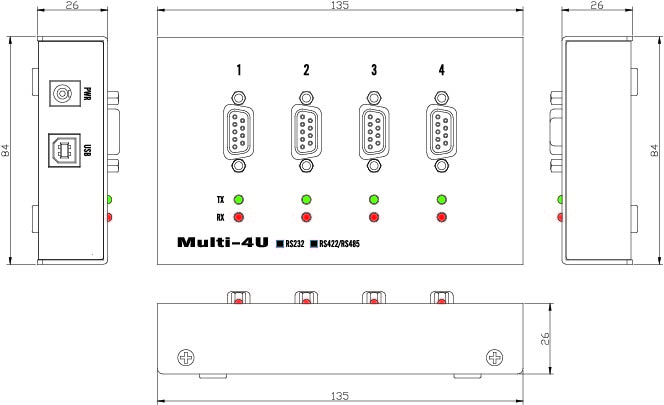 Multi-4U COMBO (RS422/RS485) | USB 디바이스 | 시스템베이스 | USB to Serial ...