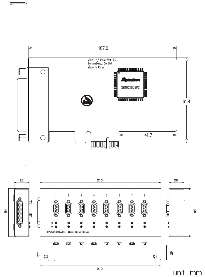 Multi-8/LPCIe RS232 | Serial Card | SystemBase